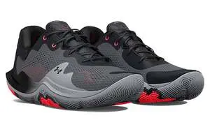 Under Armour Spawn 4 Mid Top Basketball Sneakers - Grey/black/red