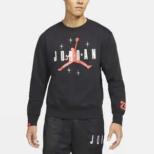 JORDAN Athleisure Casual Sports Round Neck Pullover - Black