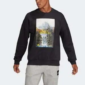 Adidas Training Sports Printing Loose Round Neck Pullover