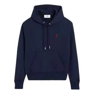 AMI Paris Small Heart Logo Hoodie - Night Blue