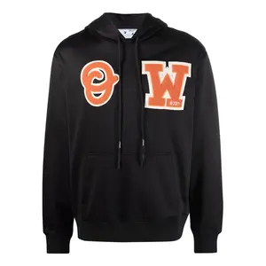 Off-White Logo Hoodie - Black/orange