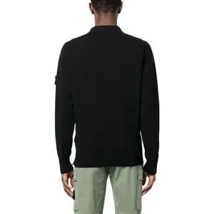Stone Island Quarter Zip Sweater With Detachable Badge
