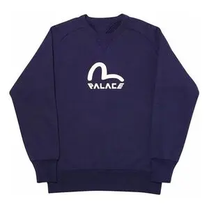 PALACE X Evisu Reversible Crew Logo Crewneck - Blue