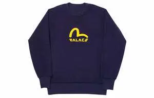 PALACE X Evisu Reversible Crew Logo Crewneck - Blue