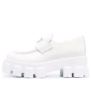 PRADA PRADA Brushed Leather Monolith Loafers