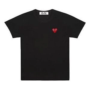 Play Comme Des Garcon Basic T-shirt Red Emblem - Black