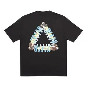 PALACE Tri-pumping Pattern Printing Short Sleeve T-shirt - Black