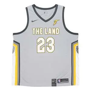 Nike Lebron James Cleveland Cavaliers City Edition Swingman Jersey #23 - Silver/yellow