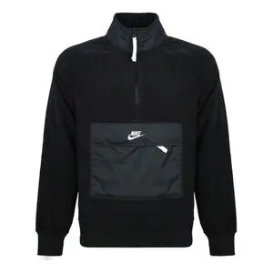 Nike Half Zipper Stand Collar Sports Pullover - Black