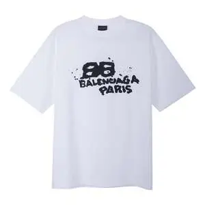 Balenciaga Hand-drawn Bb Icon T-shirt Medium Fit 'white Black - White/black