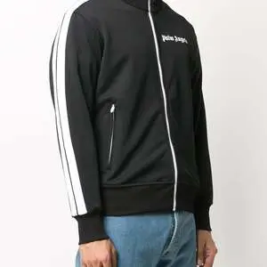 Palm Angels Sporty Stripes Zip-up Track Jacket - Black