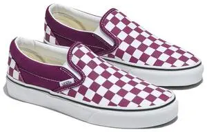 VANS Classic Slip-on Checkerboard Sneakers - Purple/white