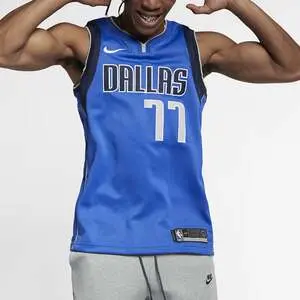 Nike Nba Dallas Mavericks Luka Doncic #77 Basketball Jersey - Blue