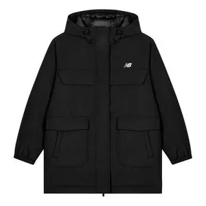 NEW BALANCE Winter Warm Hooded Down Jacket Asia Sizing 'black - Black/brown