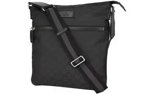 Gucci Logo Stripe Webbing Shoulder Strap Nylon Messenger Bag