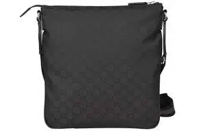 Gucci Logo Stripe Webbing Shoulder Strap Nylon Messenger Bag