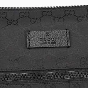Gucci Logo Stripe Webbing Shoulder Strap Nylon Messenger Bag