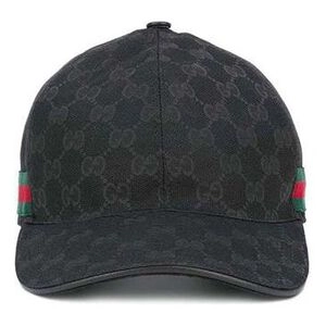 Gucci Original Gg Canvas Baseball Hat With Web - Black