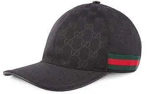 Gucci Original Gg Canvas Baseball Hat With Web - Black