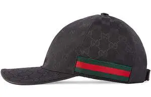 Gucci Original Gg Canvas Baseball Hat With Web - Black