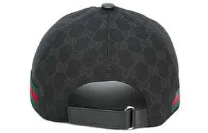 Gucci Original Gg Canvas Baseball Hat With Web - Black