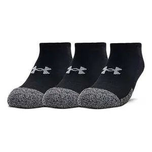 Under Armour Heatgear No Show Socks 3 Pack - Black/grey