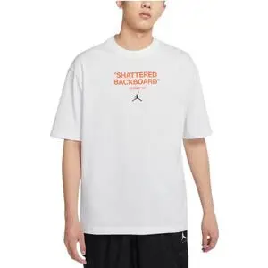 JORDAN Alphabet Pattern Round Neck Short Sleeve White T-shirt