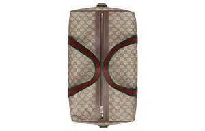 Gucci Medium Duffle Bag With Web - Beige/brown