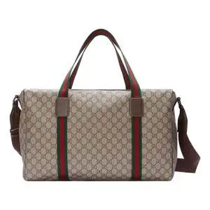Gucci Gucci Medium Duffle Bag With Web Beige/brown