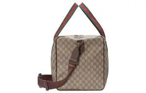 Gucci Medium Duffle Bag With Web - Beige/brown