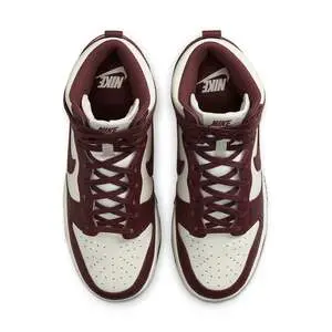 Nike Dunk High "burgundy Crush" Lace-up Leather And Mesh Sneakers - Wine Red