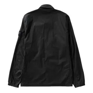 Stone Island Compass Patch Zip Up Shirt Jacket - Black