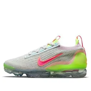 Nike (wmns) Nike Air Vapormax 2021 Flyknit 'neon' Grey/volt-crimson