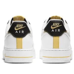 Nike Force 1 '07 Lv8 'gold Links Zebra Print' Sneakers - White/gold/black