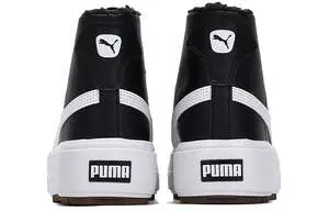 PUMA Kaia Mid Fur Lace Up Sneakers - Black