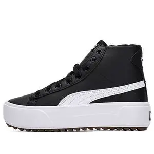 PUMA Kaia Mid Fur Lace Up Sneakers - Black