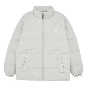 NEW BALANCE Padded Down Jacket With Stand Collar - Grey