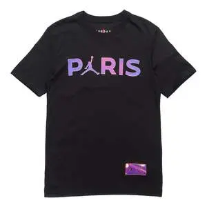 JORDAN Paris Saint-germain Casual Sports Round Neck Short Sleeve - Black