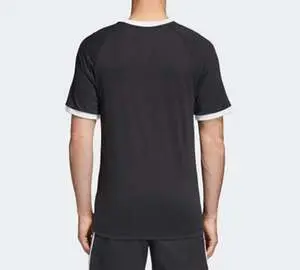 Adidas Originals 3-stripes Tee Casual Loose Round Neck Logo Stripe Short Sleeve - Black