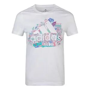 Adidas Multi-color Printing Short Sleeve T-shirt - White