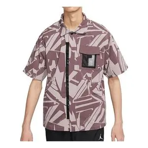 JORDAN Printing Knit Short Sleeve Pink Brown Shirt - Default Colorway