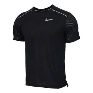 Nike Dri-fit Sports Training Running Quick Dry Short Sleeve - Black