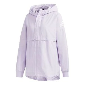 Adidas Wb Logo Printing Hooded Jacket Purple - Light Purple