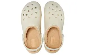 CROCS Classic Platform Lined Clogs - Beige/white