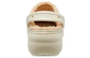 CROCS Classic Platform Lined Clogs - Beige/white