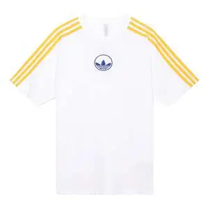 Adidas Originals 3 Stripe Circle Sports Short Sleeve T-shirt - White