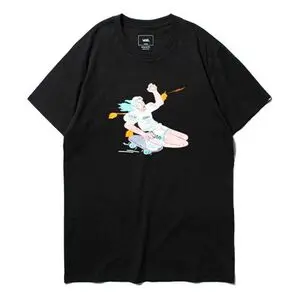 VANS Asian Artist Crossover Series Cartoon Printing Round Neck Short Sleeve - Black