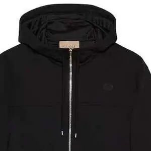 Gucci Cotton Jersey Hooded Jacket With Web Detail