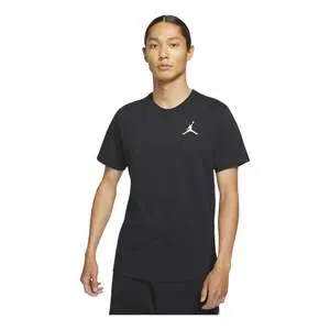 JORDAN Jumpman Logo Embroidered Sports Round Neck Short Sleeve - Black
