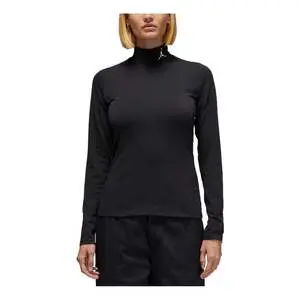 JORDAN Flight Long Sleeve Mock Neck Top - Black